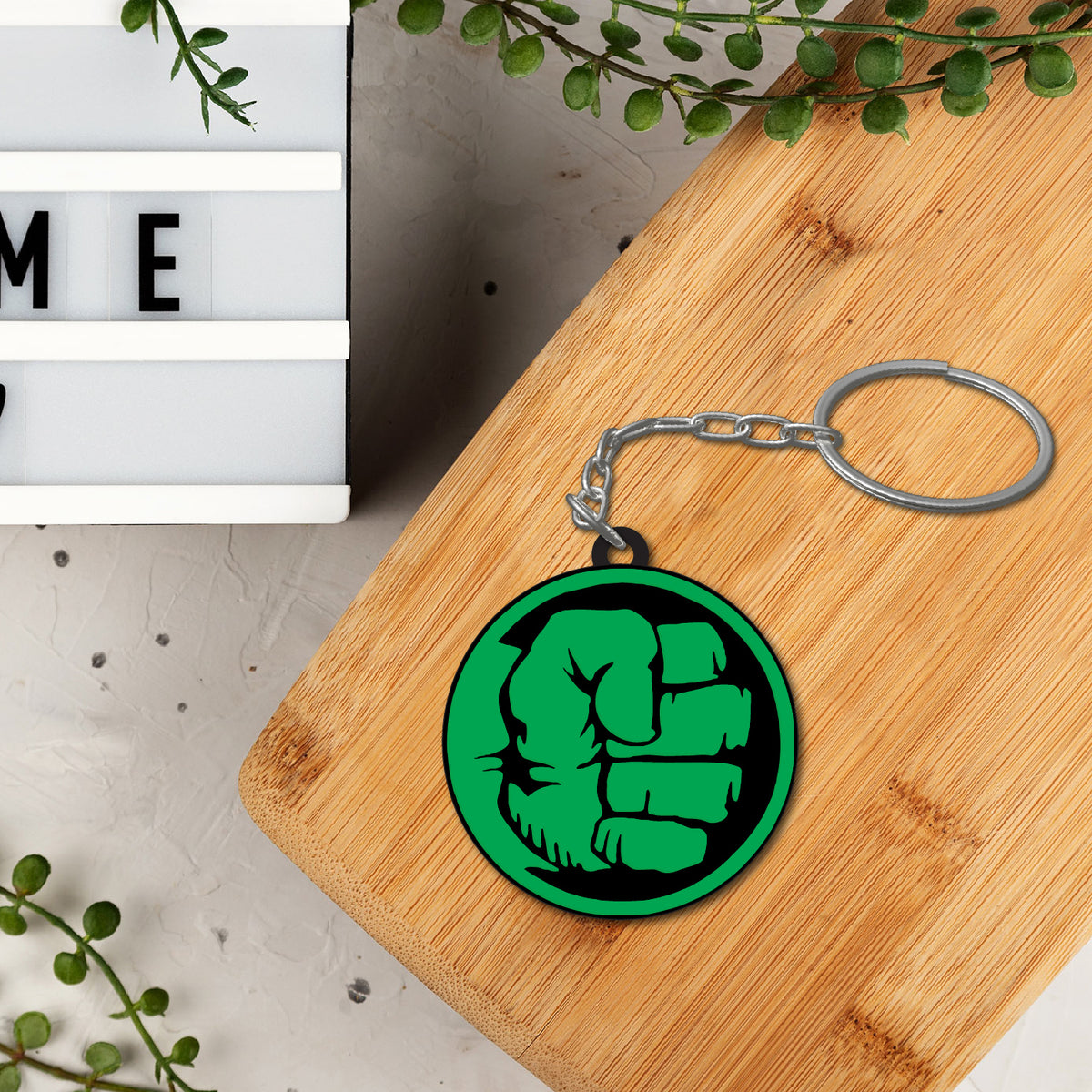 Strong Wooden Hulk Keychain | Comic Fan Gift & Key Accessory | Eco-Fri ...