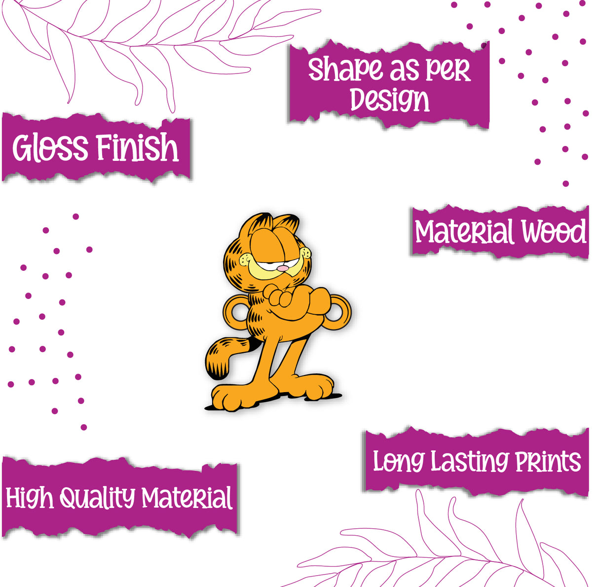 Garfield Wooden Rakhi | Cartoon Rakhi for Brother – Bhai Please India