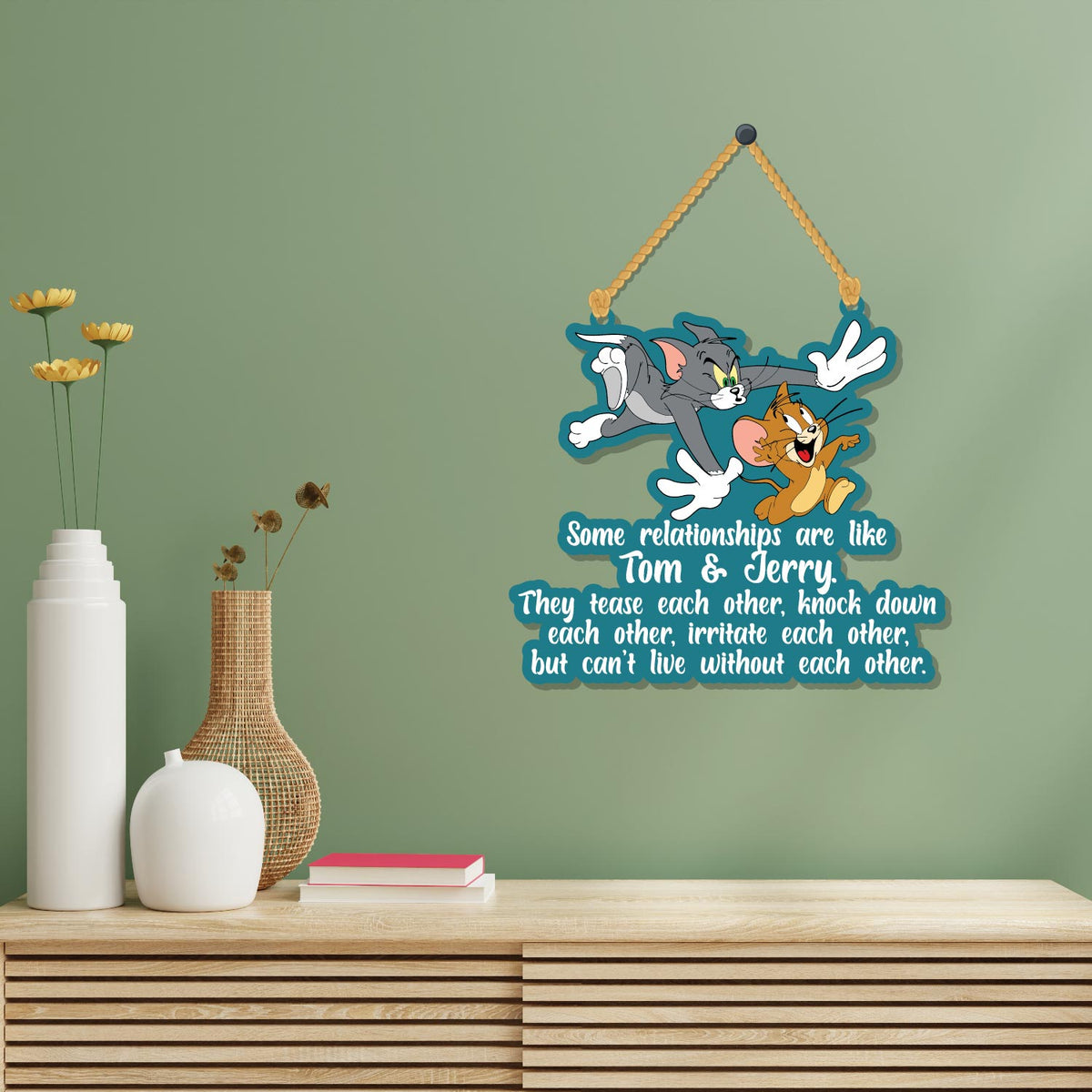 Tom & Jerry Wooden Wall Hanging – Bhai Please India
