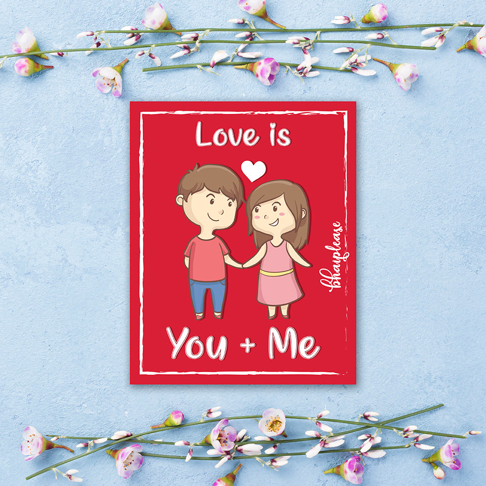 Love is You and Me Wooden Fridge / Refrigerator Magnet – Bhai Please India